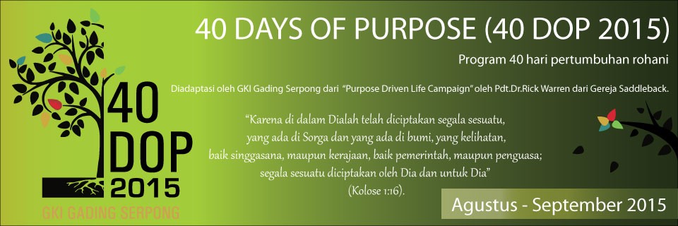 Pendaftaran DOP via Web - GKI Gading Serpong